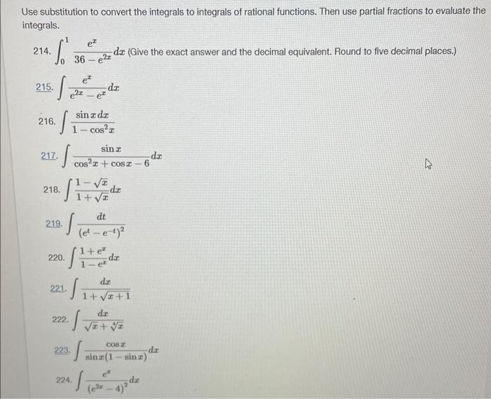 Solved Use substitution to convert the integrals to | Chegg.com