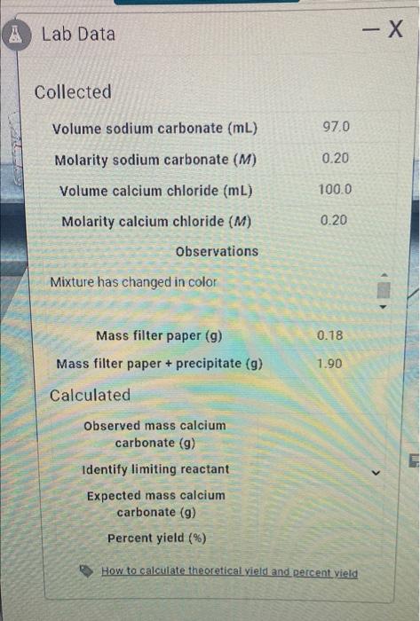 Solved A Lab Data Collected Volume sodium carbonate (mL) | Chegg.com