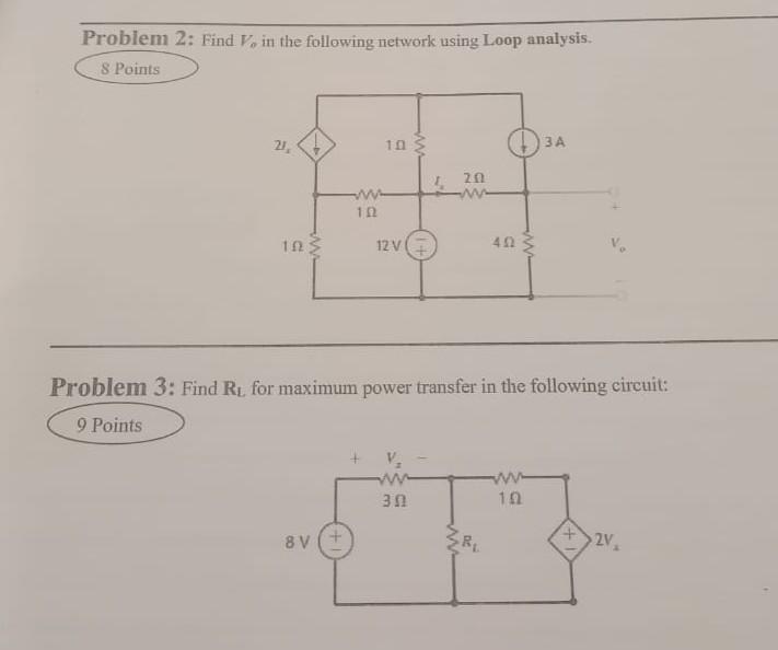 Solved Problem 2: Find V0 in the following network using | Chegg.com