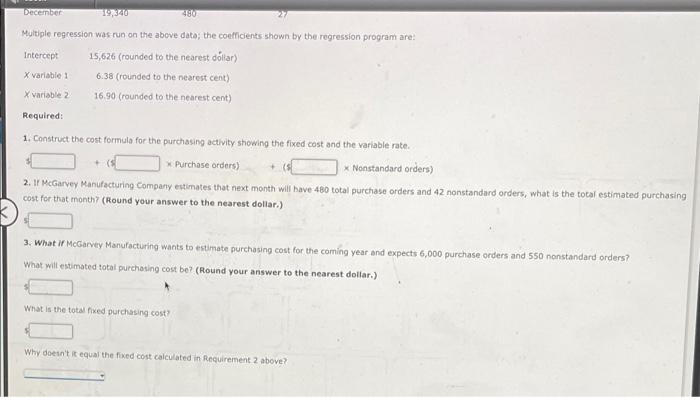 Solved Using Multiple Regression Results To Construct And 