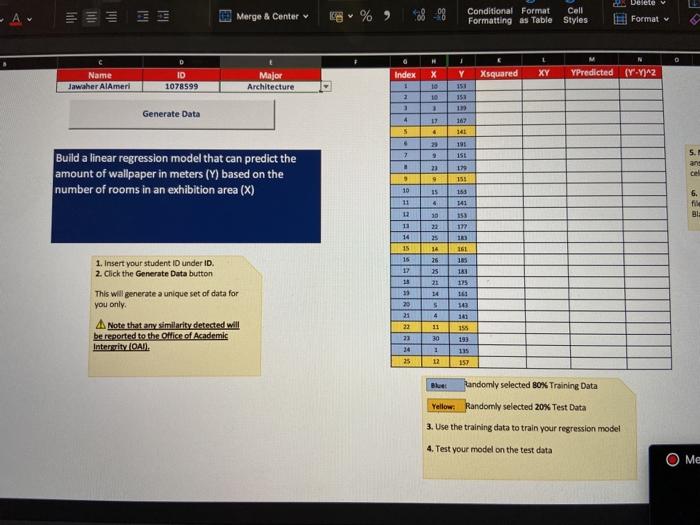 Delete Merge & Center % 808 Conditional Format Cell | Chegg.com