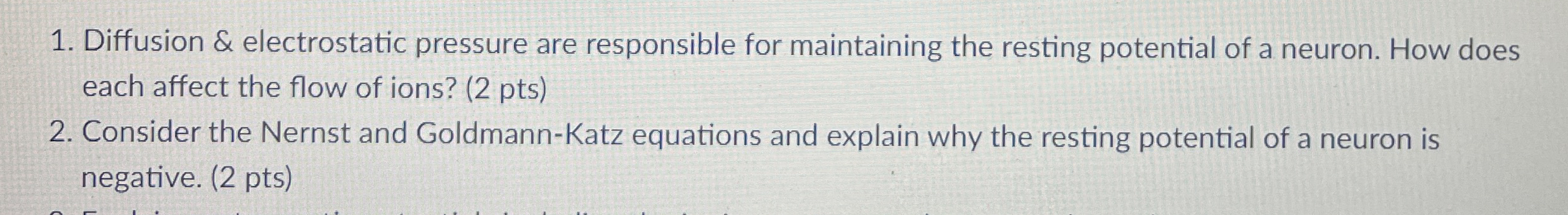 Diffusion & electrostatic pressure are responsible | Chegg.com