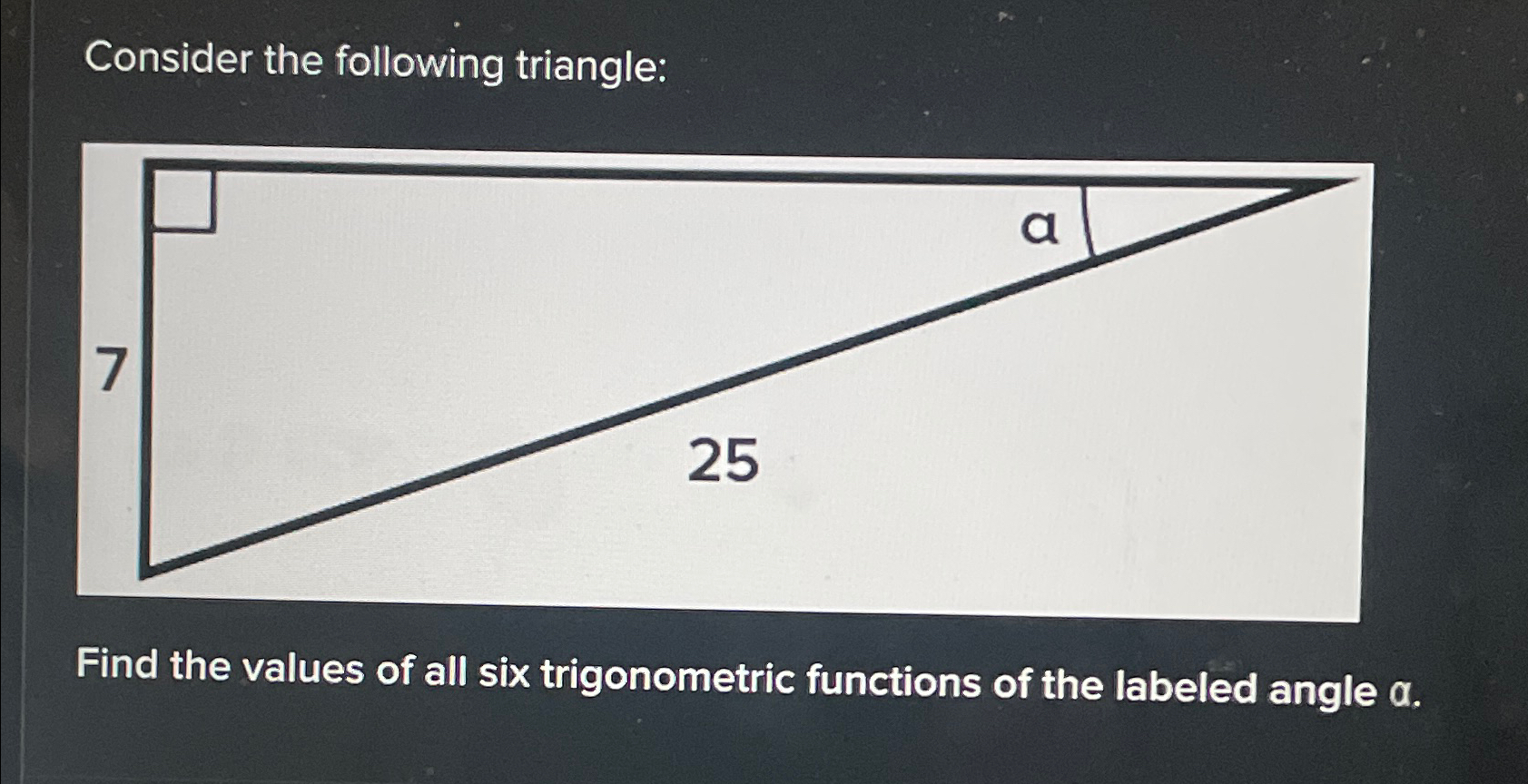 Solved Find the values of all six trigonometric functions of | Chegg.com