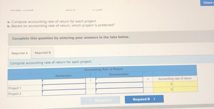Solved Information for two alternative projects involving | Chegg.com