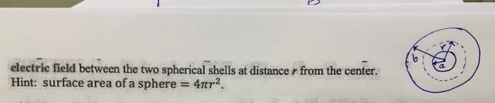 Solved 3 : electric field between the two spherical shells | Chegg.com