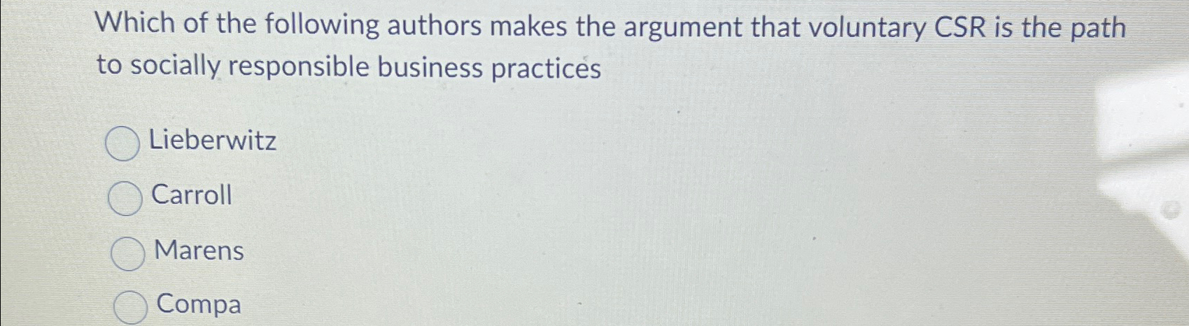 Solved Which of the following authors makes the argument | Chegg.com