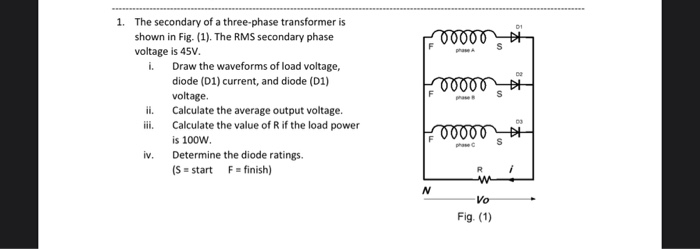 Solved 00000 t S 000000- 1. The secondary of a three-phase | Chegg.com