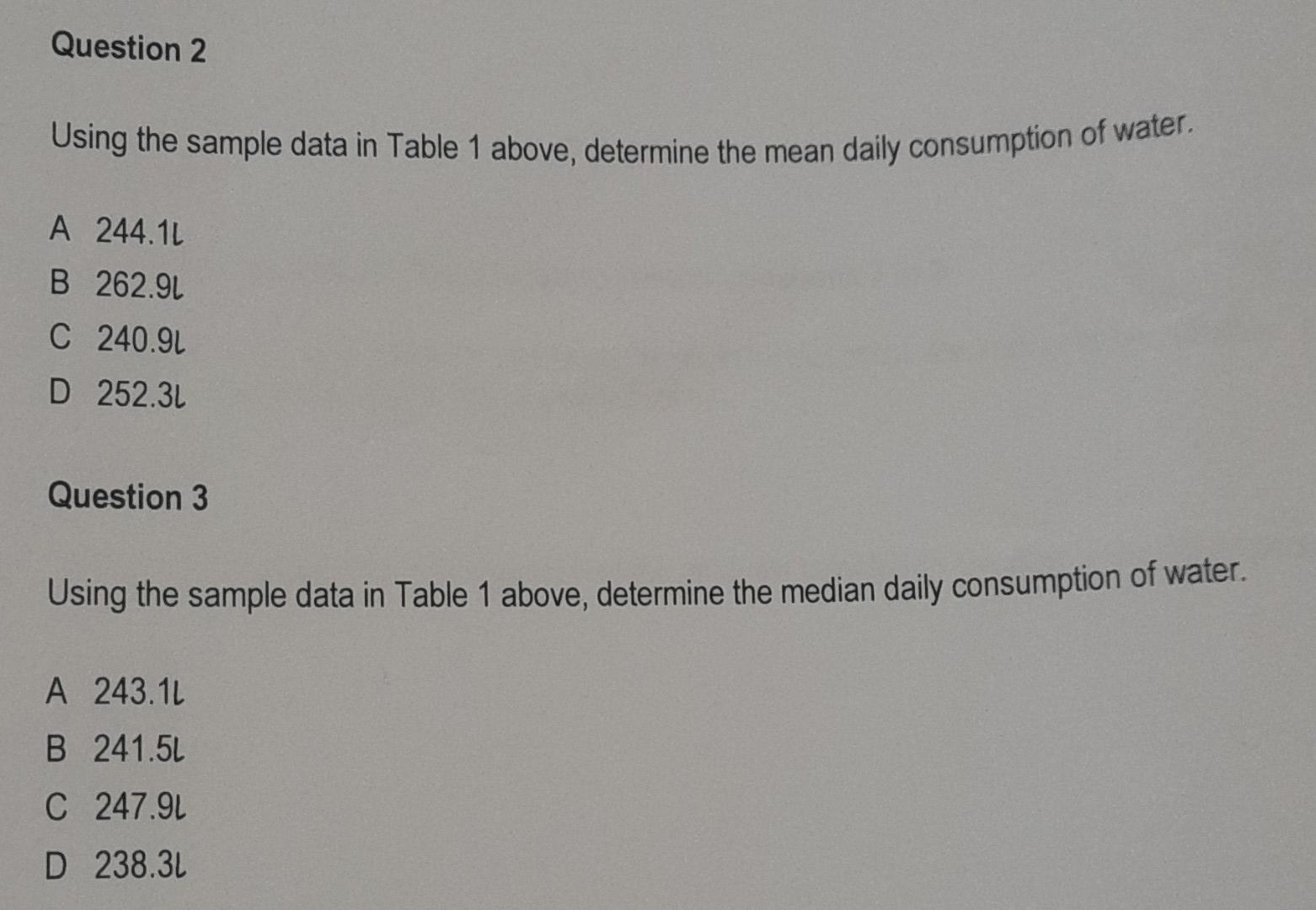 Solved Using the sample data in Table 1 above, determine the | Chegg.com