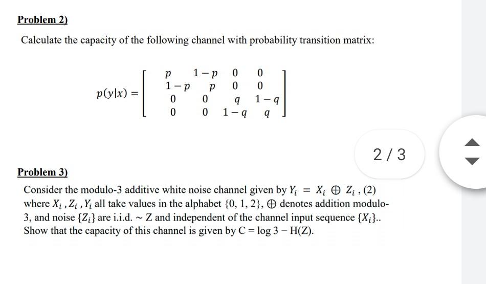 Solved Problem 2) Calculate the capacity of the following | Chegg.com