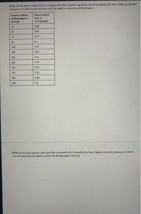 Solved EX 1) Use the data in Table below to compute the | Chegg.com