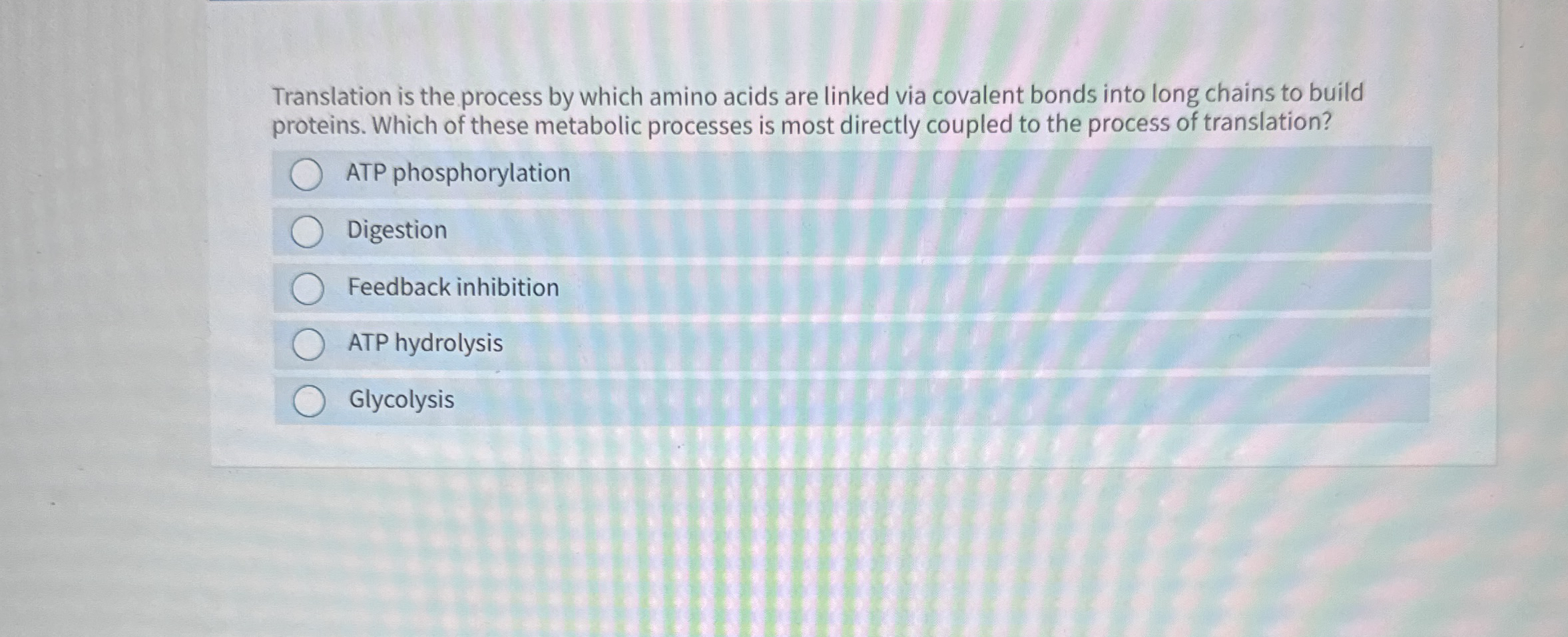 Solved Translation is the process by which amino acids are | Chegg.com