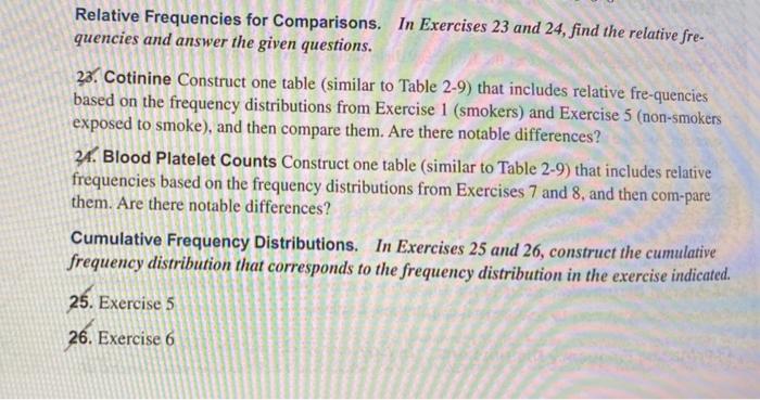 Solved Relative Frequencies for Comparisons. In Exercises 23 | Chegg.com