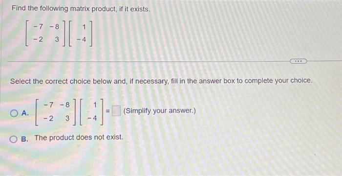 Solved The sizes of two matrices A and B are given. Find the | Chegg.com