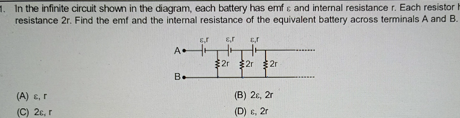Solved In the infinite circuit shown in the diagram, each | Chegg.com
