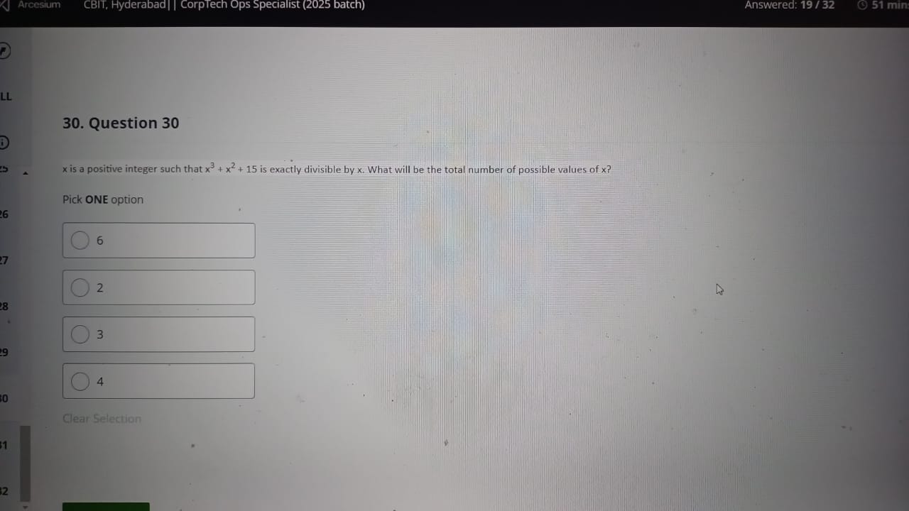 Solved Question 30x ﻿is a positive integer such that | Chegg.com