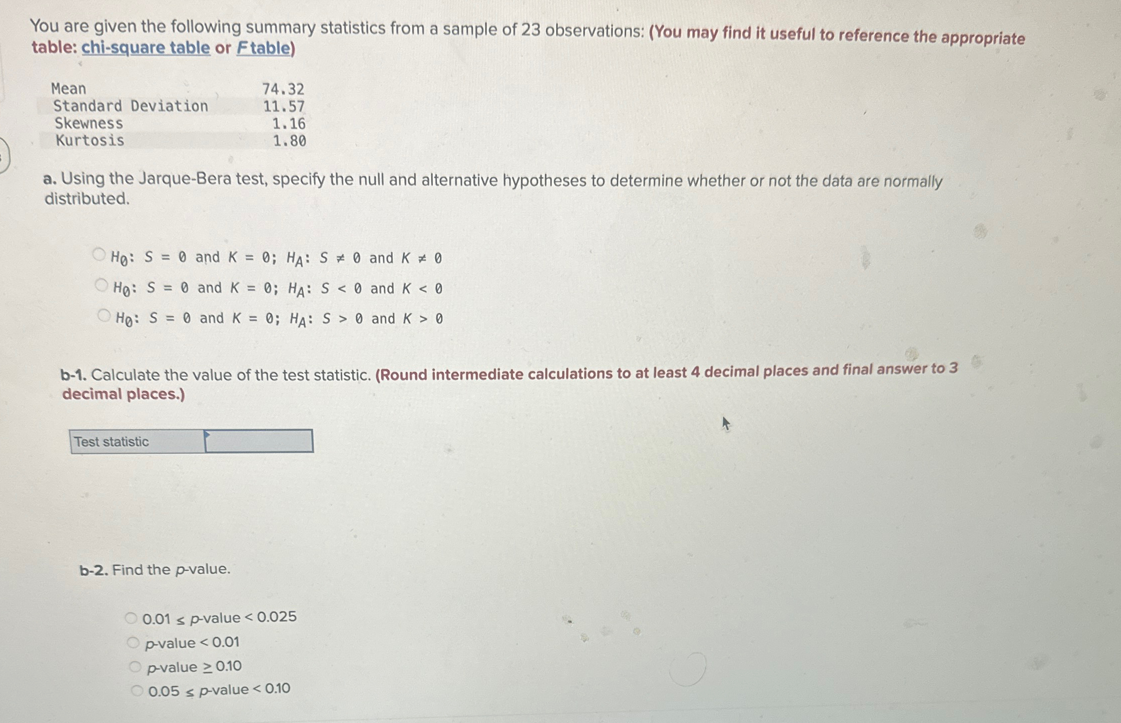 Solved You are given the following summary statistics from a | Chegg.com