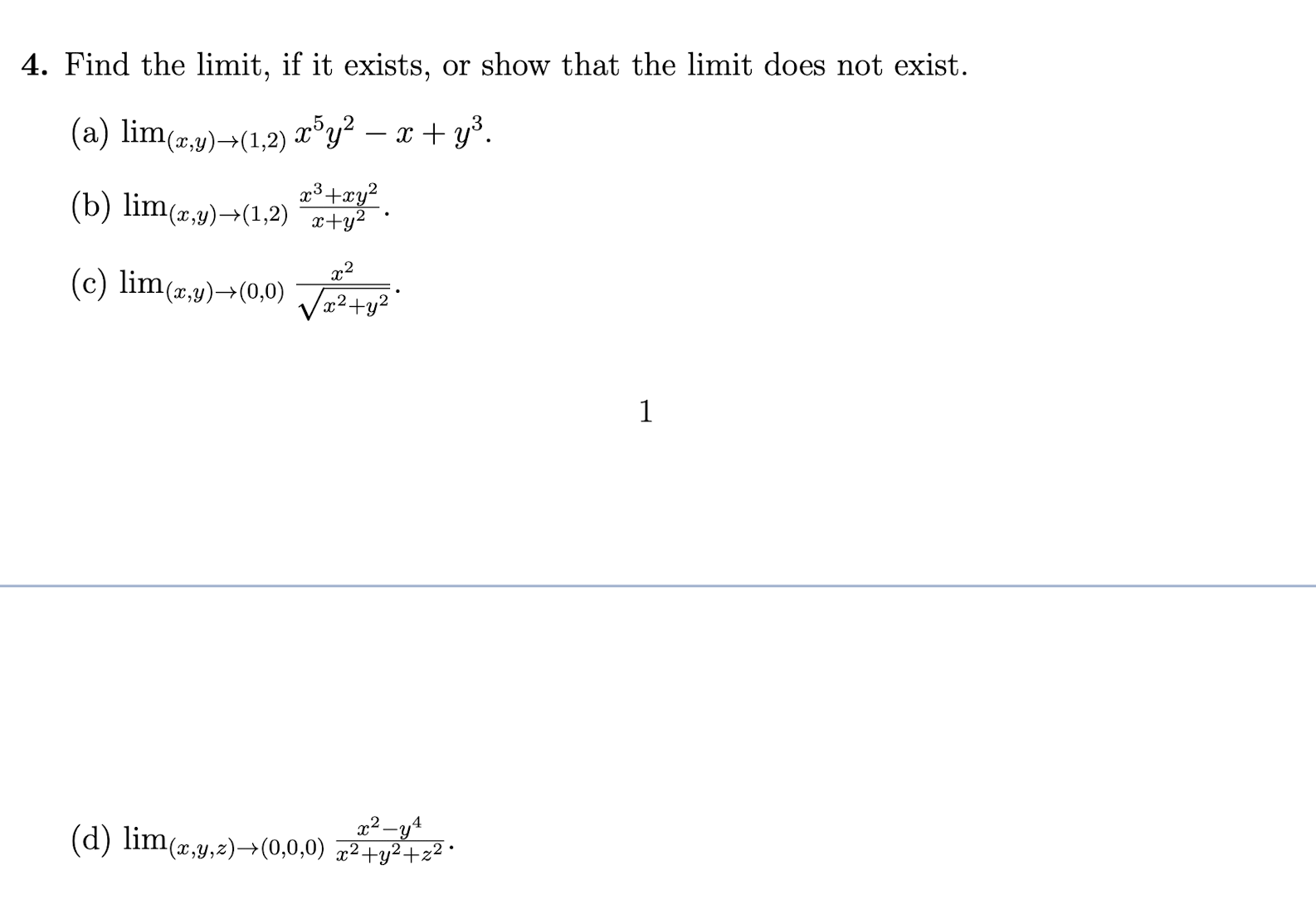 Solved Find the limit, ﻿if it exists, or show that the limit | Chegg.com