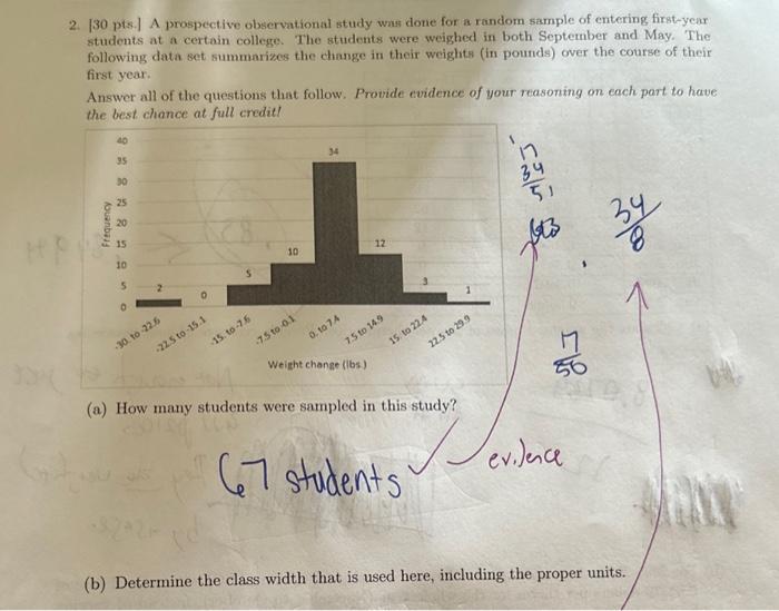 Solved 2. [30 pts.] A prospective observational study was | Chegg.com