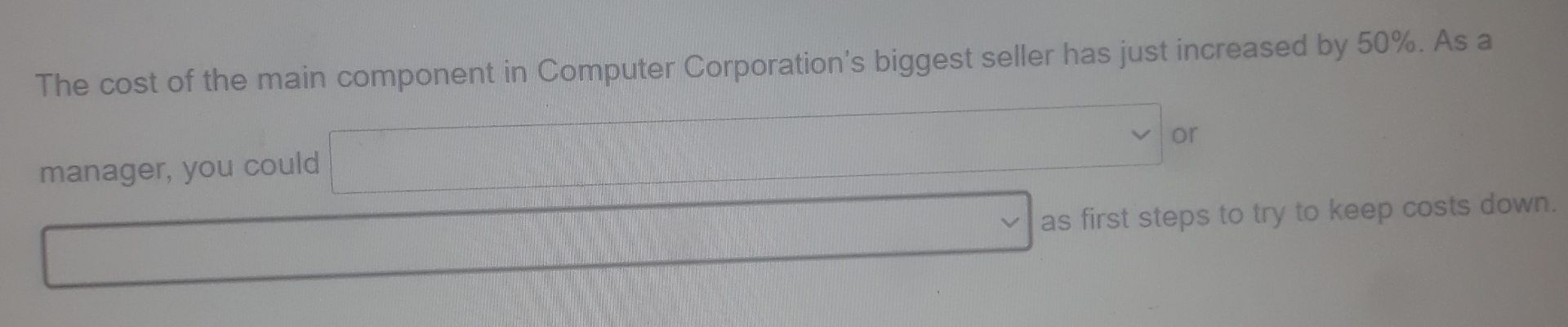 Solved The cost of the main component in Computer | Chegg.com