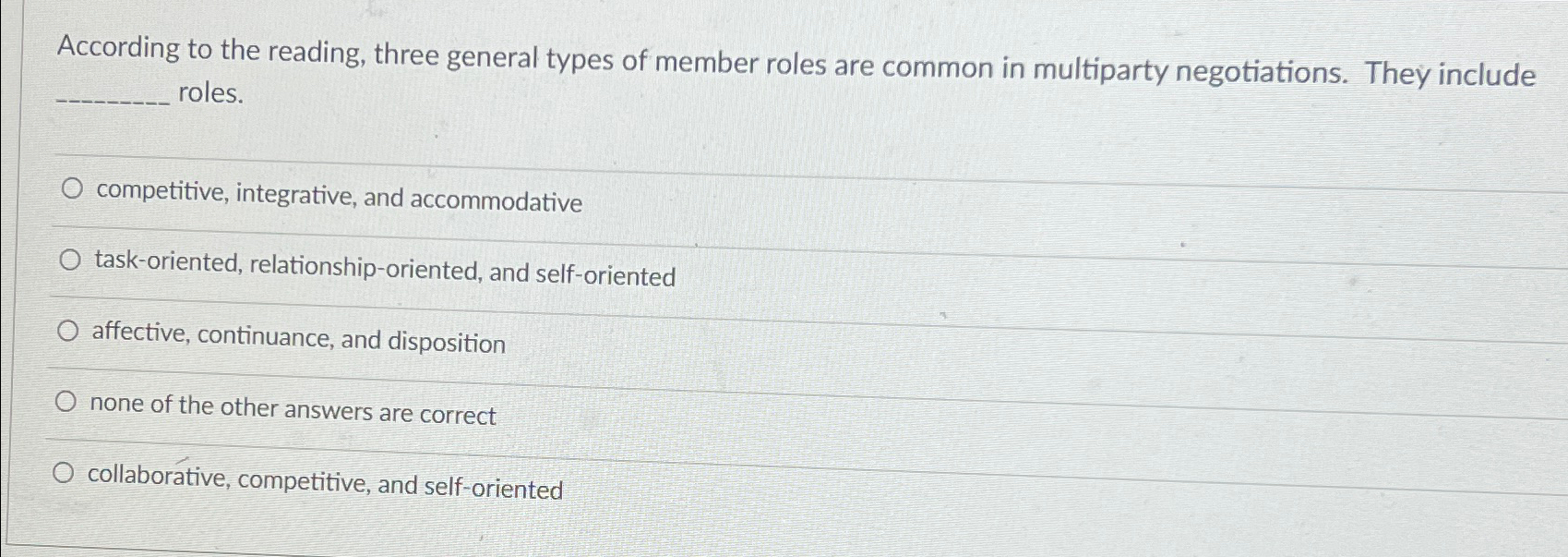 Solved According to the reading, three general types of | Chegg.com