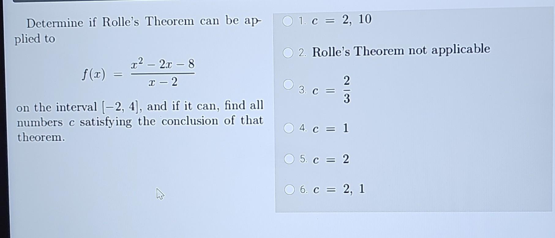 Solved Determine if Rolle's Theorem can be applied to | Chegg.com
