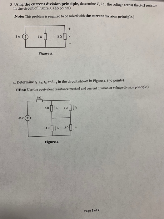 Solved 2. Usine the current division principle, determine V, | Chegg.com