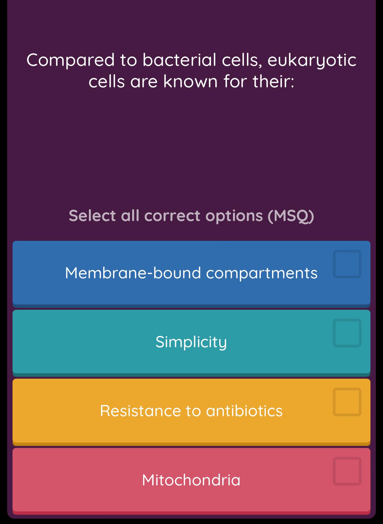 Solved Compared to bacterial cells, eukaryotic cells are | Chegg.com