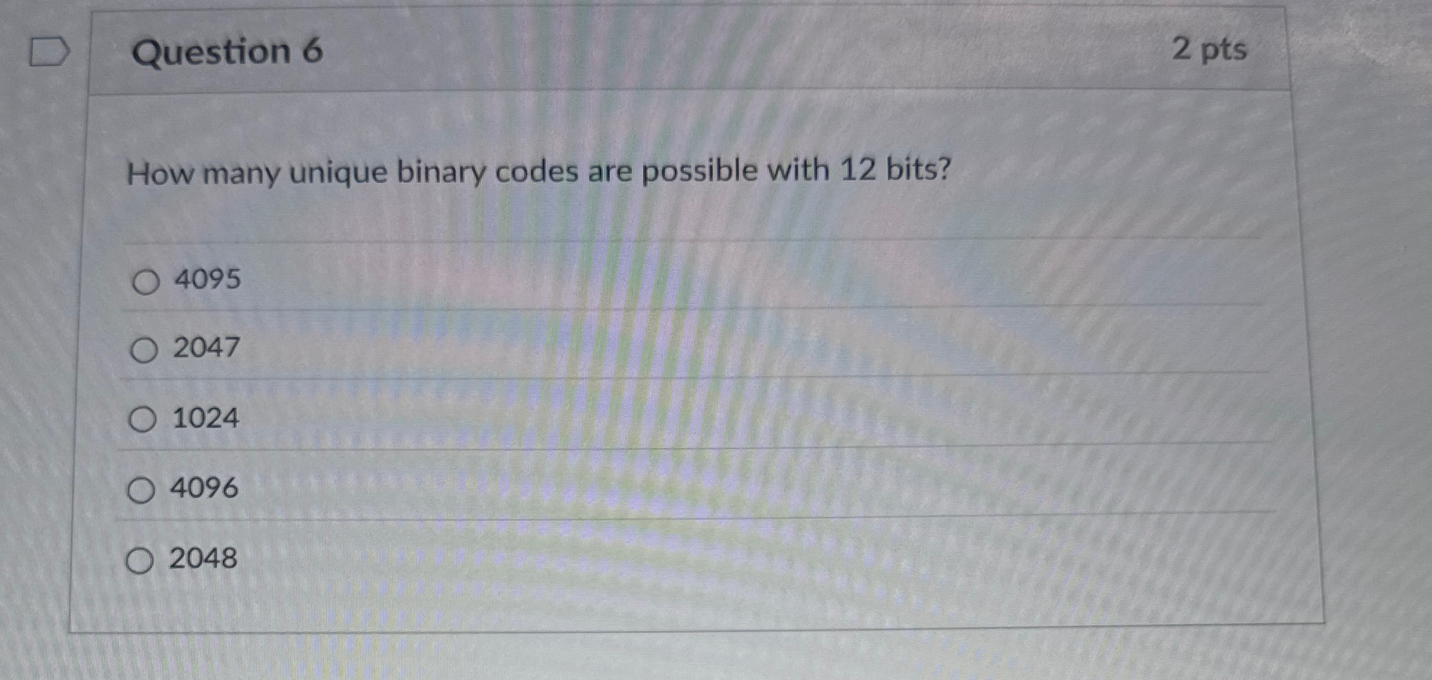Solved Question 62 ﻿ptsHow many unique binary codes are | Chegg.com