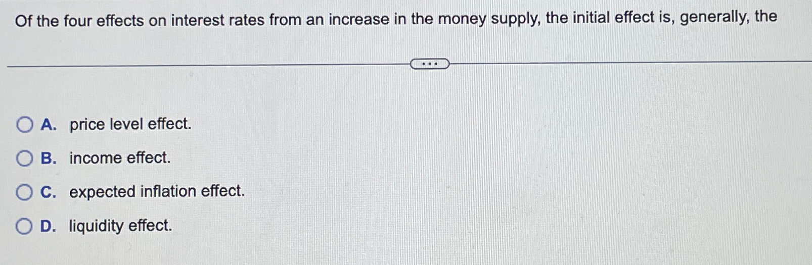 Solved Of the four effects on interest rates from an | Chegg.com
