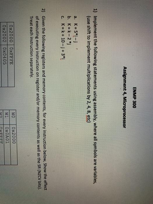 Solved 1) Implement the following statements using assembly, | Chegg.com
