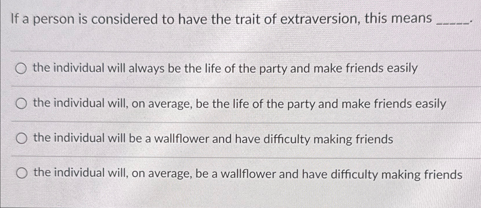 Solved If a person is considered to have the trait of | Chegg.com