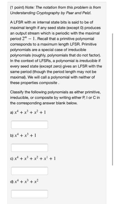 Solved (1 point) Note: The notation from this problem is | Chegg.com