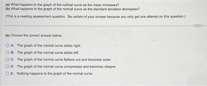Solved (a) What happens to the graph of the normal curve as | Chegg.com