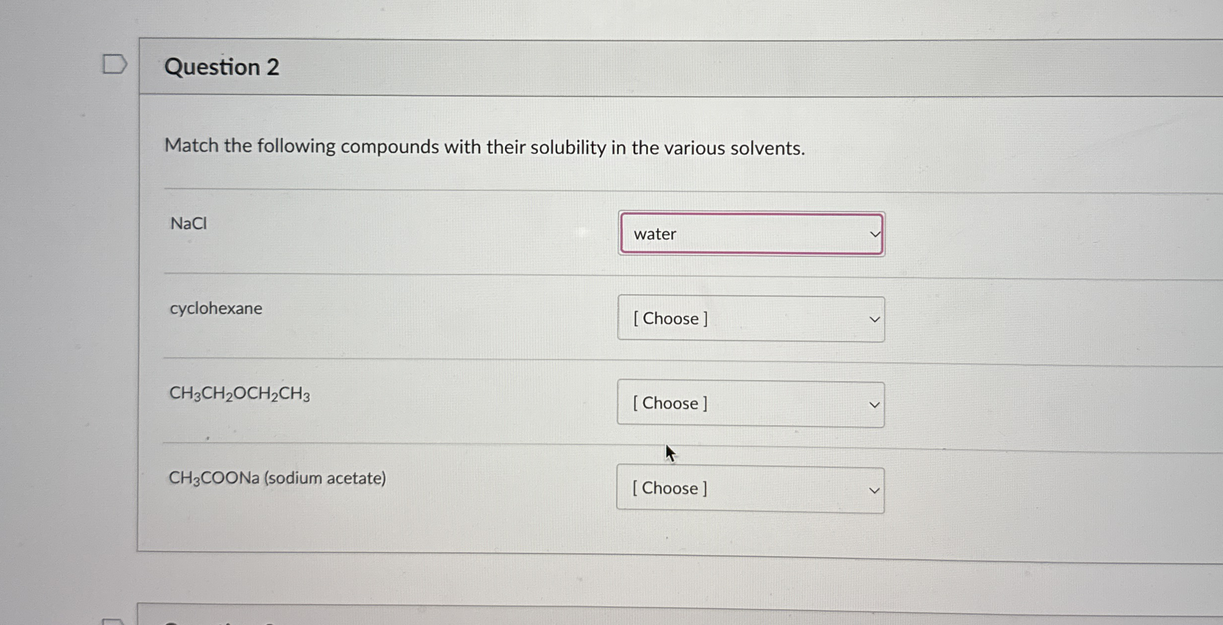Solved Question 2Match the following compounds with their | Chegg.com