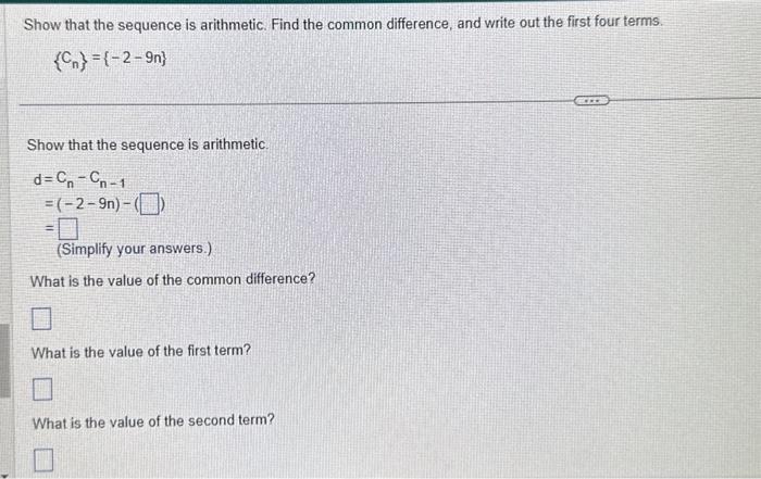 Solved Show That The Sequence Is Arithmetic Find The Common
