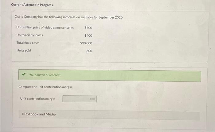 Solved Current Attempt in Progress Crane Compary has the | Chegg.com