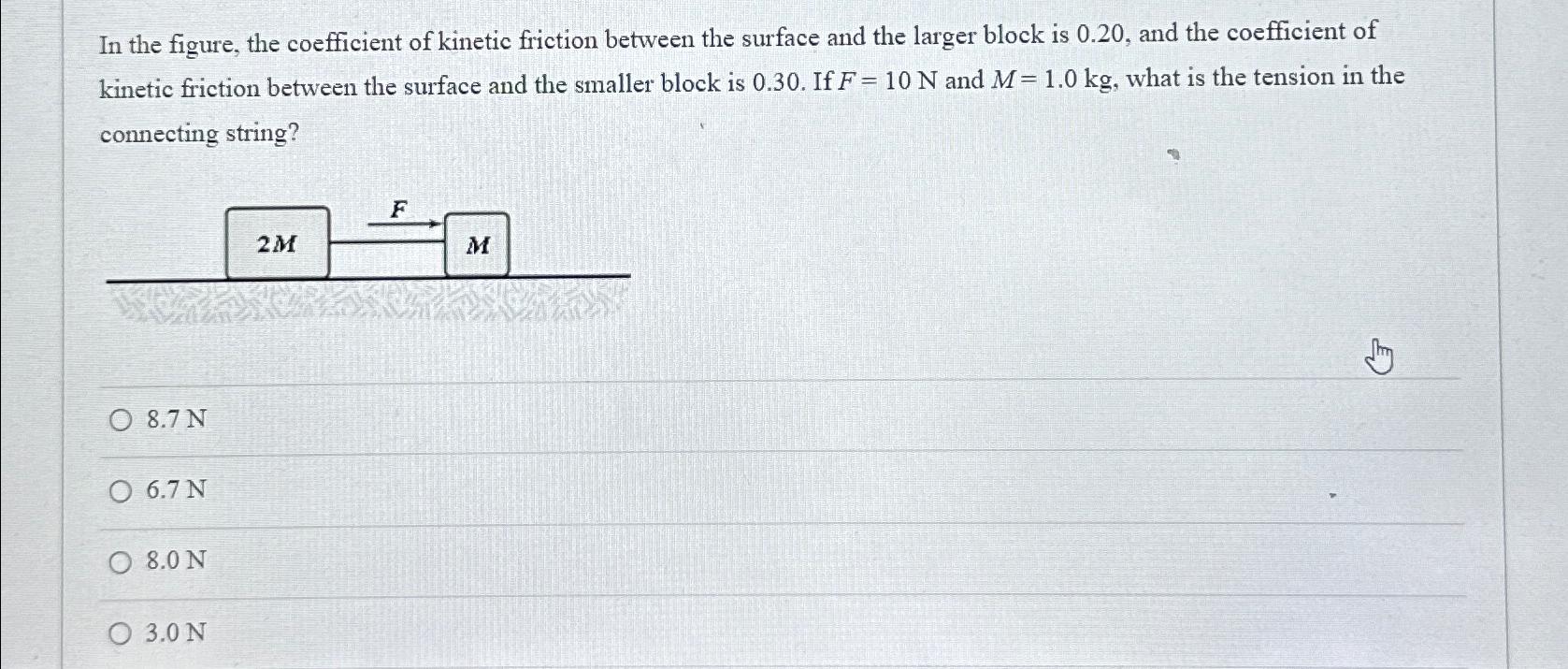 Solved In the figure, the coefficient of kinetic friction | Chegg.com