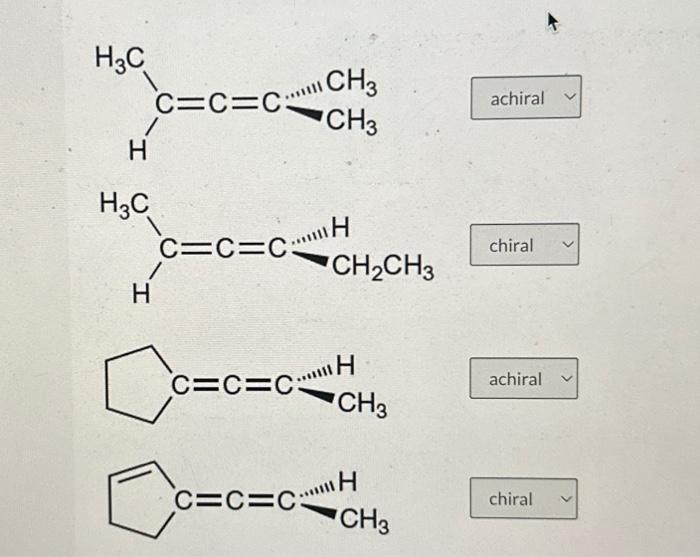 Solved achiral chiral achiral | Chegg.com