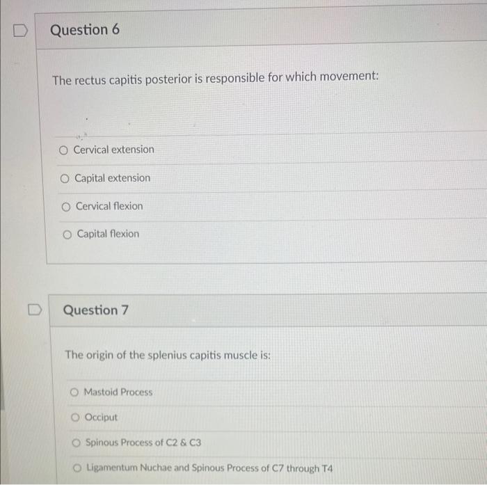 Solved The rectus capitis posterior is responsible for which | Chegg.com