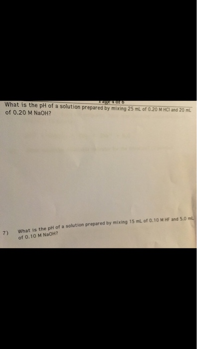 Solved Fayet What is the pH of a solution prepared by mixing | Chegg.com