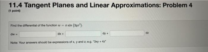 Solved 11 4 Tangent Planes And Linear Approximations