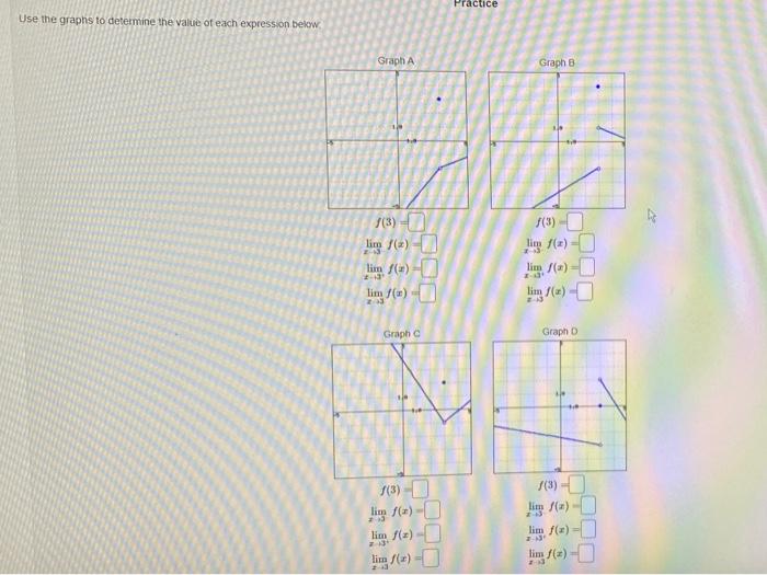 Solved Practice Use the graphs to determine the value of | Chegg.com