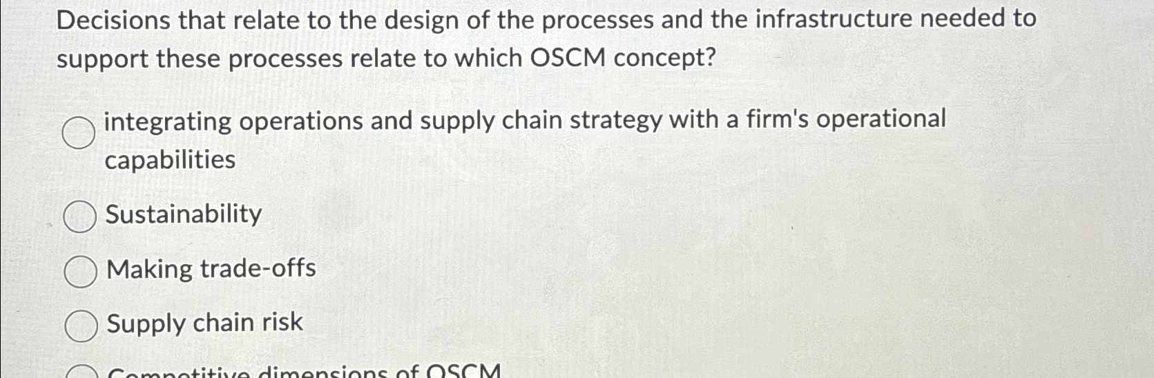 Solved Decisions that relate to the design of the processes | Chegg.com