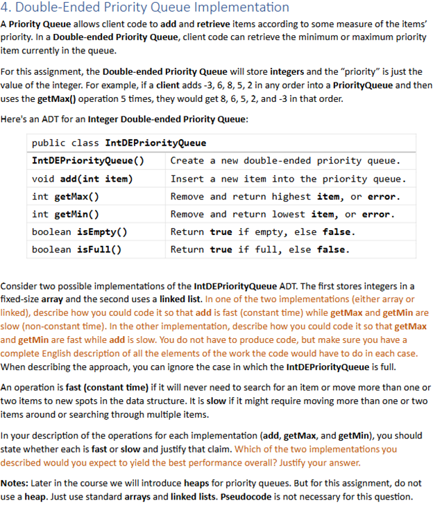 A Priority Queue allows client code to add and | Chegg.com