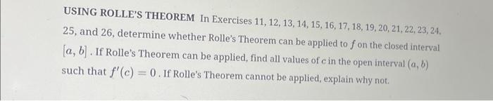 Solved Using Rolle's Theorem find all values of C in the | Chegg.com