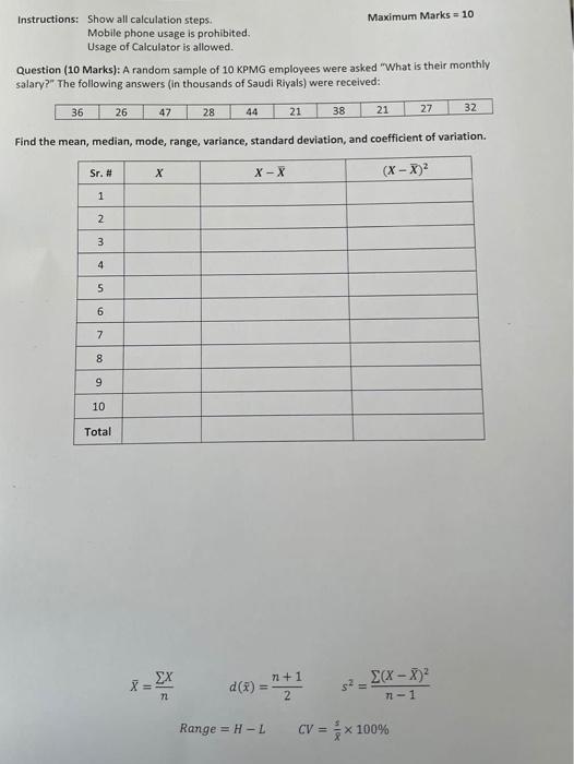 Solved Instructions: Show all calculation steps: Maximum | Chegg.com