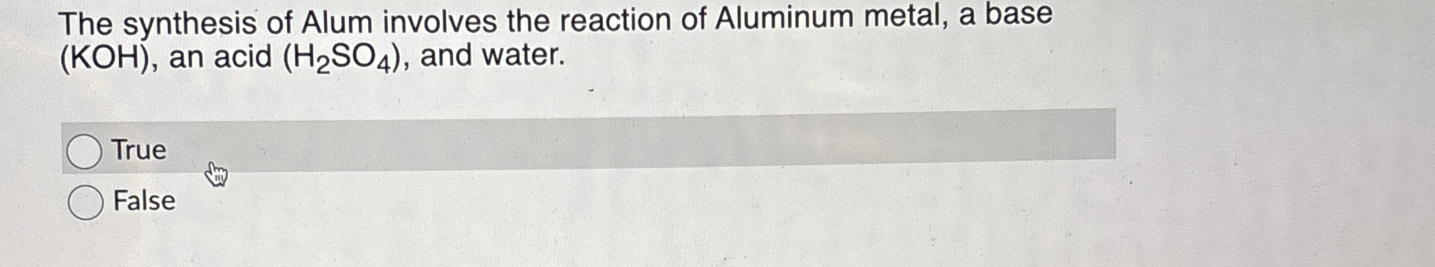 Solved The synthesis of Alum involves the reaction of | Chegg.com