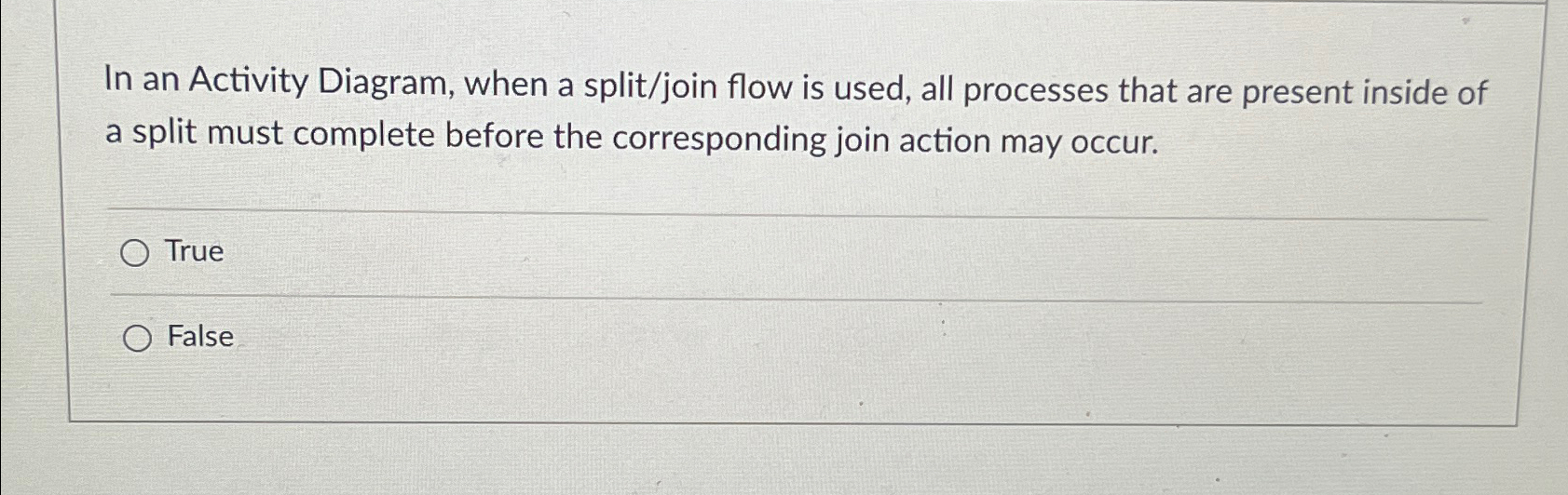 Solved In an Activity Diagram, when a split/join flow is | Chegg.com