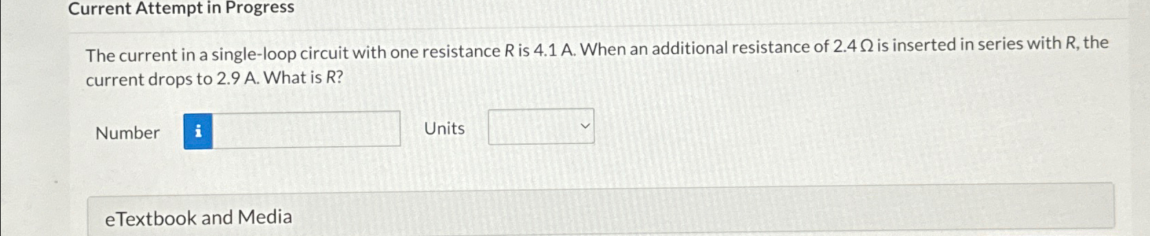 Solved Current Attempt in ProgressThe current in a | Chegg.com