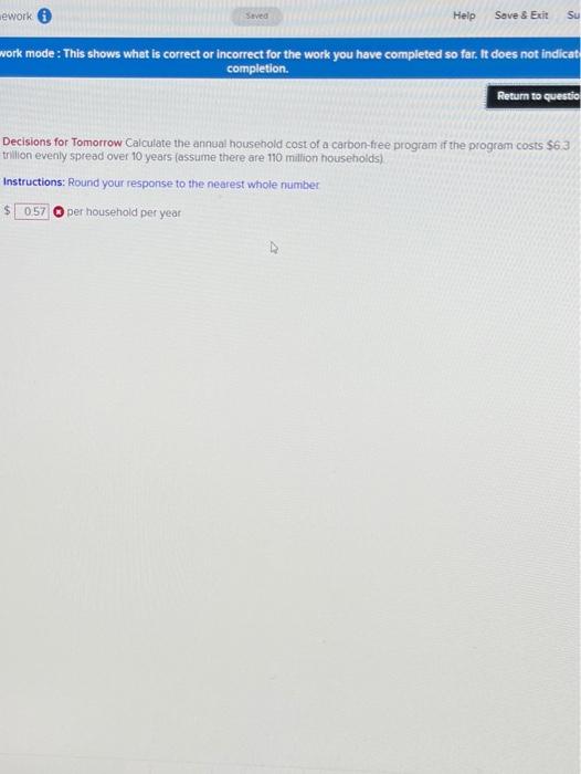 Solved ework Seved Help Save & Exit Su work mode: This shows | Chegg.com